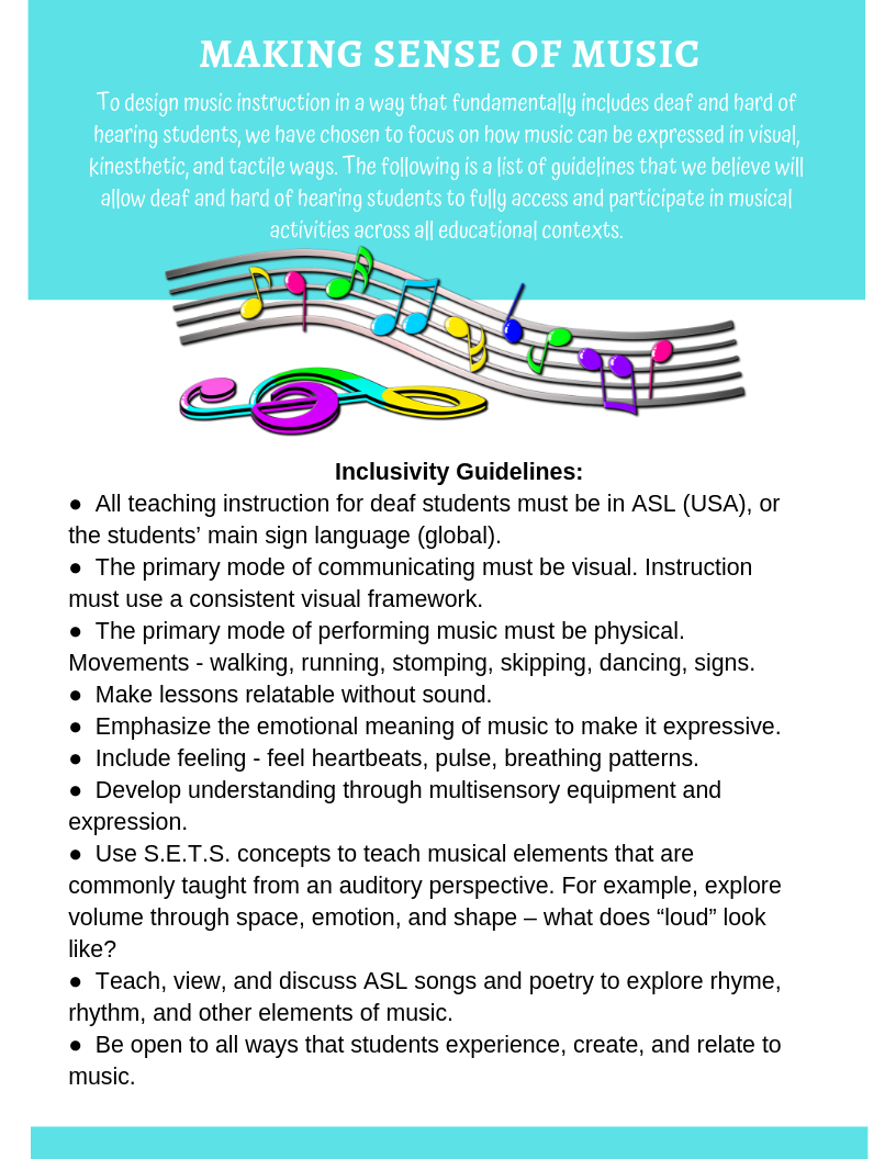 Making Sense of Music: Inclusion Guidelines – #FeelTheMusicTC